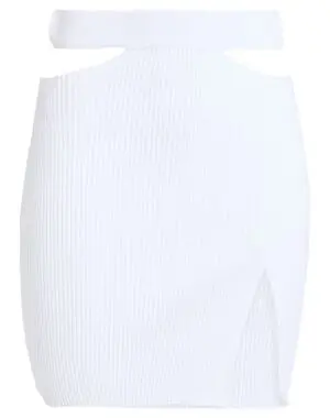 KONTATTO Flared Ribbed Mini Skirt - White