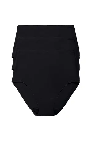 Natori Bliss Bare Cotton High Waist Brief 3-pack Black