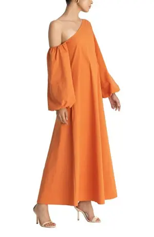 DIARRABLU Ankle-length Niva Dress - Solid Orange