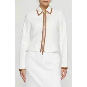 Lafayette 148 New York Collared Cotton Twill Jacket - White
