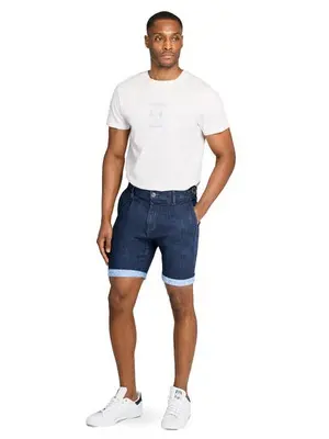 BROOKLYN BRIGADE Slim Fit Pleated Shorts - Navy
