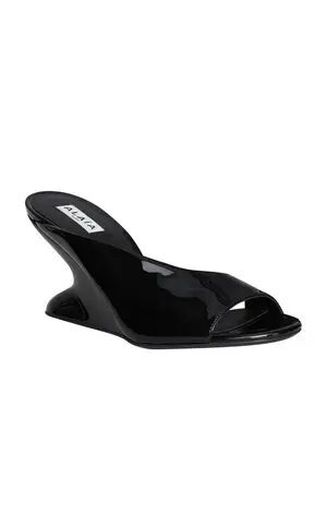 Alaïa Patent Leather Wedge Mules