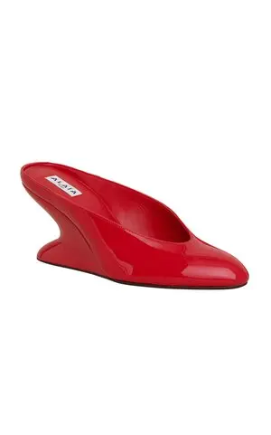 Women's Patent Leather Wedge Mules