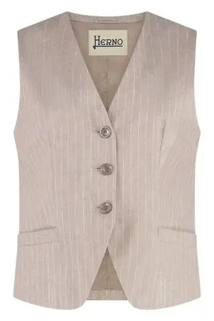 Herno Single-Breasted Vest - Beige