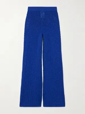 Escvdo Espina Crocheted Cotton Flared Pants
