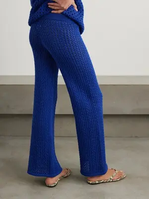 Escvdo Espina Crocheted Cotton Flared Pants