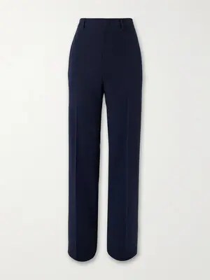 Thom Sweeney Wide-leg Twill Trousers - Blue