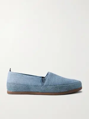 Mulo Garment-dyed Canvas Espadrilles - Blue