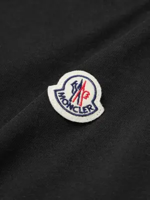 Moncler Three-pack Logo-appliquéd Organic Cotton-jersey T-shirts - Black