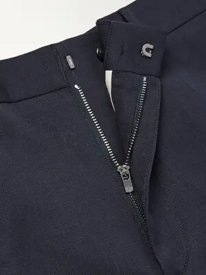 Loro Piana Cedric Tapered Cotton And Linen-blend Canvas Trousers