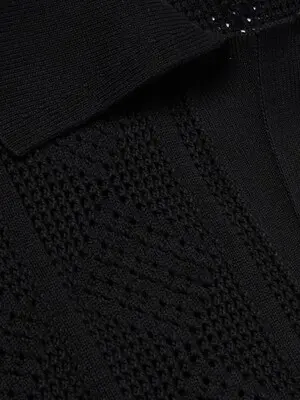 JIL SANDER Open-knit Cotton Polo Shirt