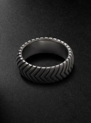 David Yurman Chevron Band Ring - Black