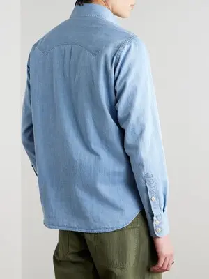 DRAKE'S Denim Western Shirt