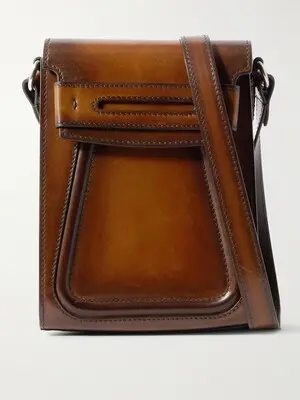 Berluti Andy Venezia Leather Phone Pouch - Brown
