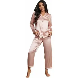 SILKSILKY Pure Silk Casual Button Up Pajamas - Pink