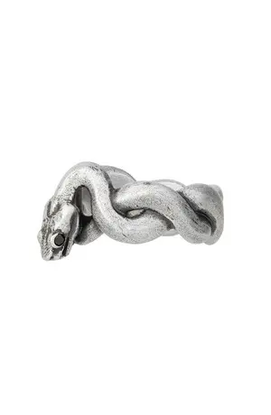 John Varvatos Black Diamond Snake Ring