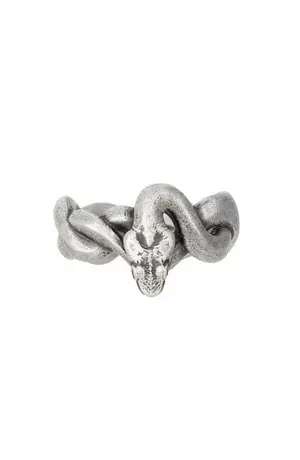 John Varvatos Black Diamond Snake Ring