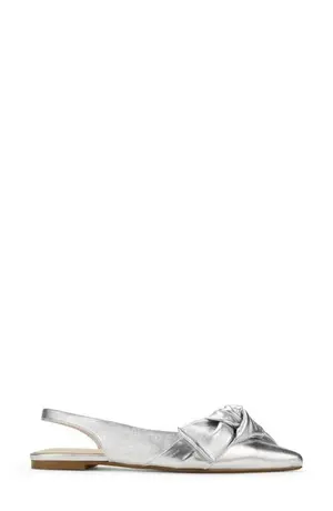 Yosi Samra Violet D'orsay Slingback Flats - Silver