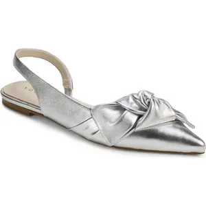 Yosi Samra Violet D'orsay Slingback Flats - Silver
