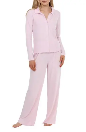 Honeydew Intimates Coffee Club Waffle Knit Pajamas - Strawberry