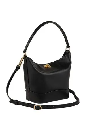 Sandro Tangoso Mini Leather Bucket Bag - Black