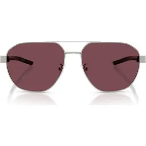 SCUDERIA FERRARI 59mm Irregular Sunglasses - Silver