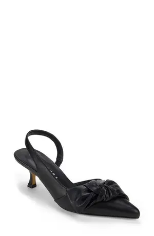 Yosi Samra Kaleigh Slingback Kitten Heel Pumps - Black
