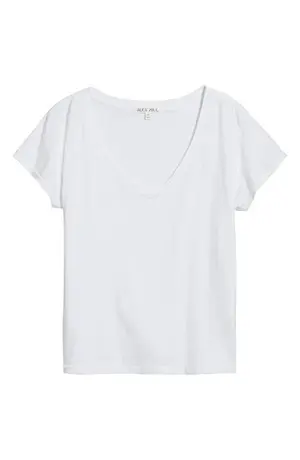 ALEX MILL V-neck Cotton T-shirt - White