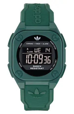 Adidas City Tech 4 Silicone Strap Watch - Green