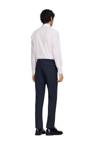 Sandro Wool Suit Trousers - Navy Blue