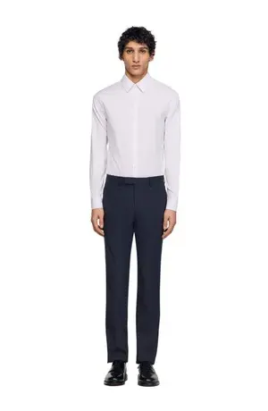 Sandro Wool Suit Trousers - Navy Blue