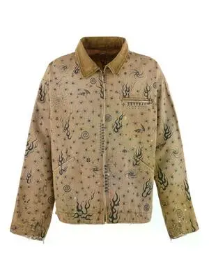 SAINT MXXXXXX Graphic-print Jacket - Neutrals