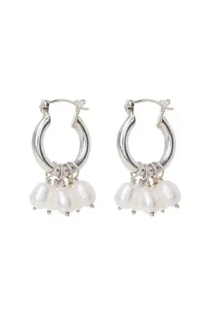 FREYA ROSE Mini Hoop Earrings With Detachable Pearls
