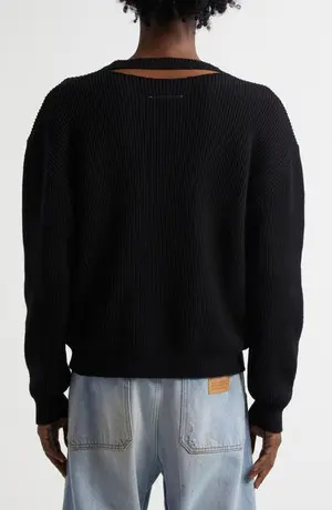 MAISON MARGIELA Numeric Motif Ribbed Sweater