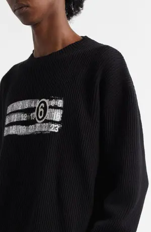 MAISON MARGIELA Numeric Motif Ribbed Sweater