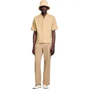 Sandro Cotton And Linen Shirt Nut