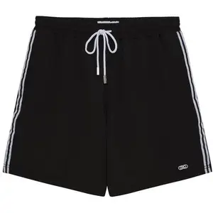 LE CLUB Le Club Resortwear 4-Way Stretch Swim Trunks Solid Black