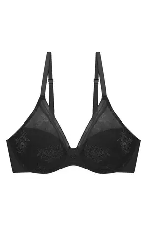 Natori Love Lace Back Smoothing Plunge T-shirt Bra - Black