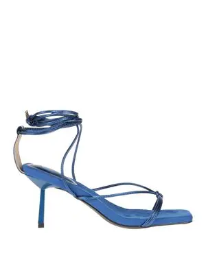Menbur Metallic Strappy Sandals With Ties At Ankle