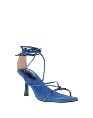 Menbur Metallic Strappy Sandals With Ties At Ankle