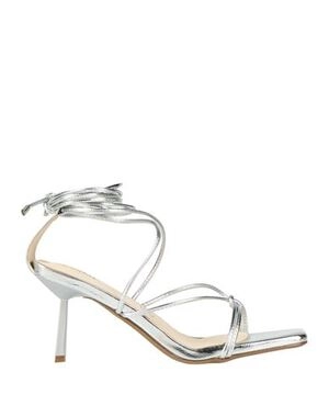 Menbur MENBUR Metallic Strappy Sandals With Ties At Ankle Silver
