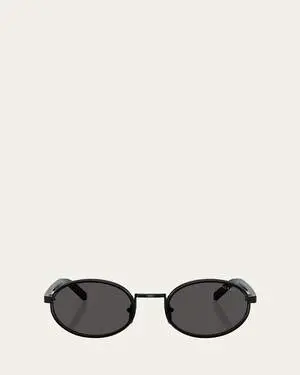 Prada Pr B56s Oval Sunglasses - Black