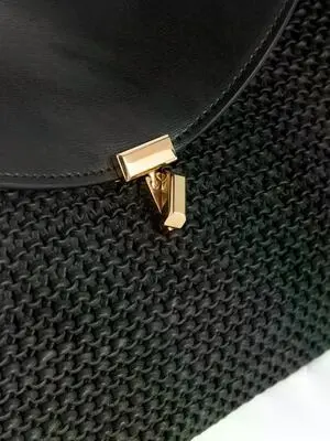 TOTEME T-lock Woven Tote Bag - Black