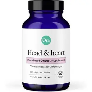 ORA ORGANIC Head And Heart: Plant-based Omega-3 Supplement 60 Capsules - One-color