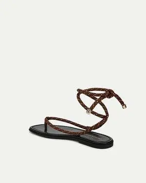 Veronica Beard Carmina Cord Wrap Sandal - Cedar/coconut