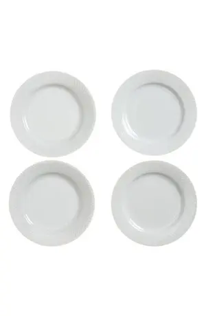 LYNGBY PORCELAEN Rhombeset Of 4 Lunch Plate - White