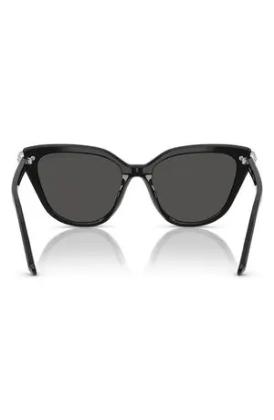 SWAROVSKI 56mm Cat Eye Sunglasses - Black/dark Grey