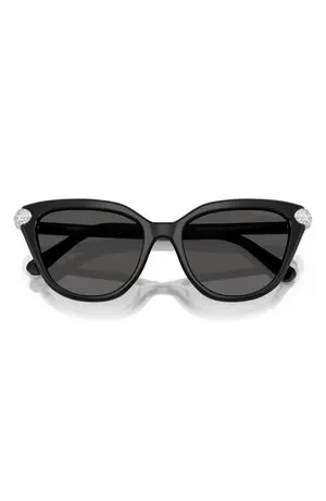SWAROVSKI 56mm Cat Eye Sunglasses - Black/dark Grey