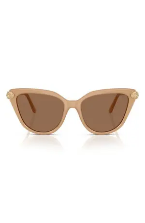 SWAROVSKI 56mm Cat Eye Sunglasses - Milky Beige/ Bronze