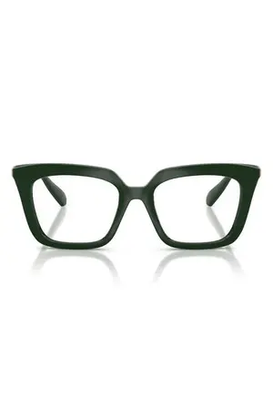 SWAROVSKI Swarovski 51mm Square Eyeglasses Green/ Demo Lens